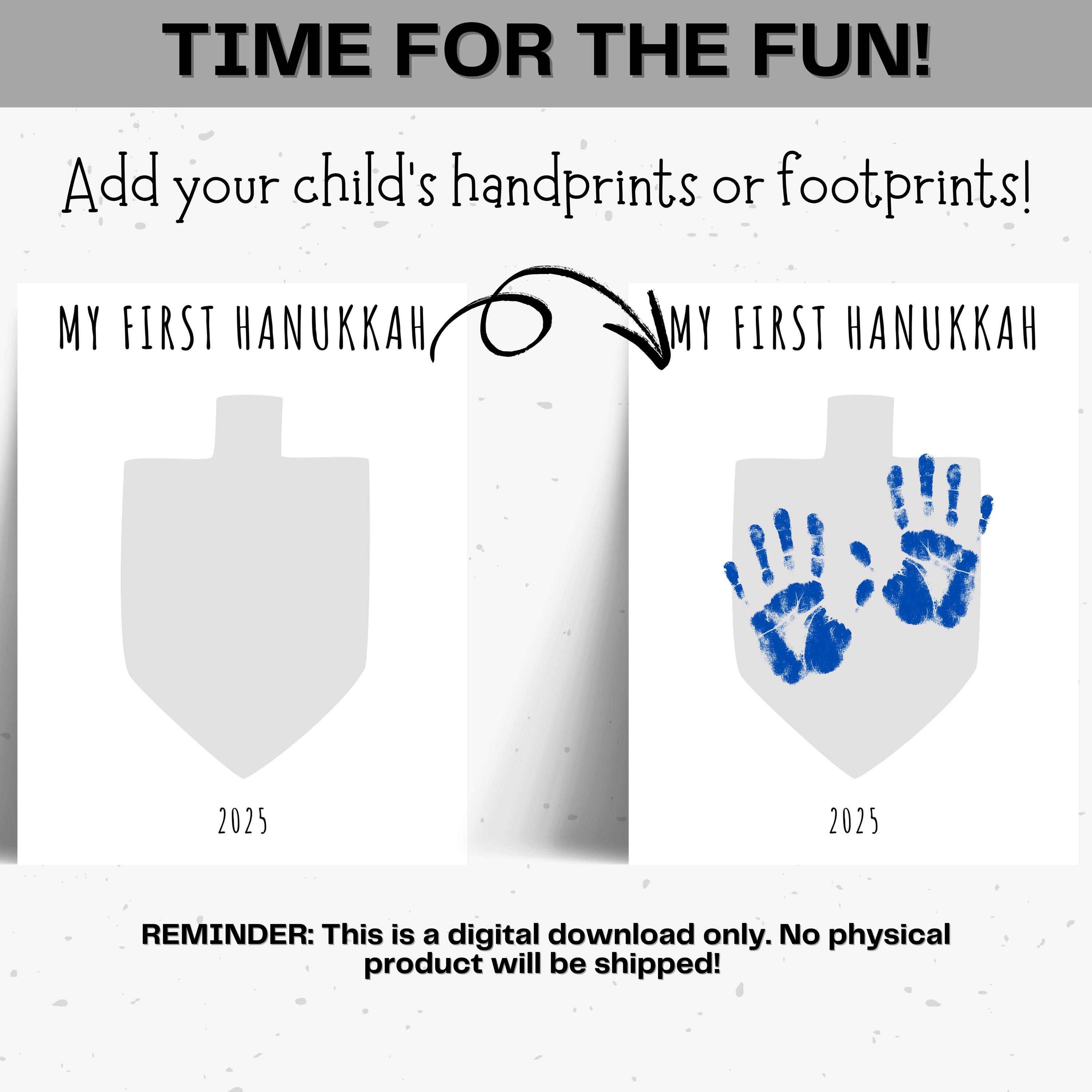 Babys First Hanukkah Craft Printable Hanukkah Handprint Art Baby ...