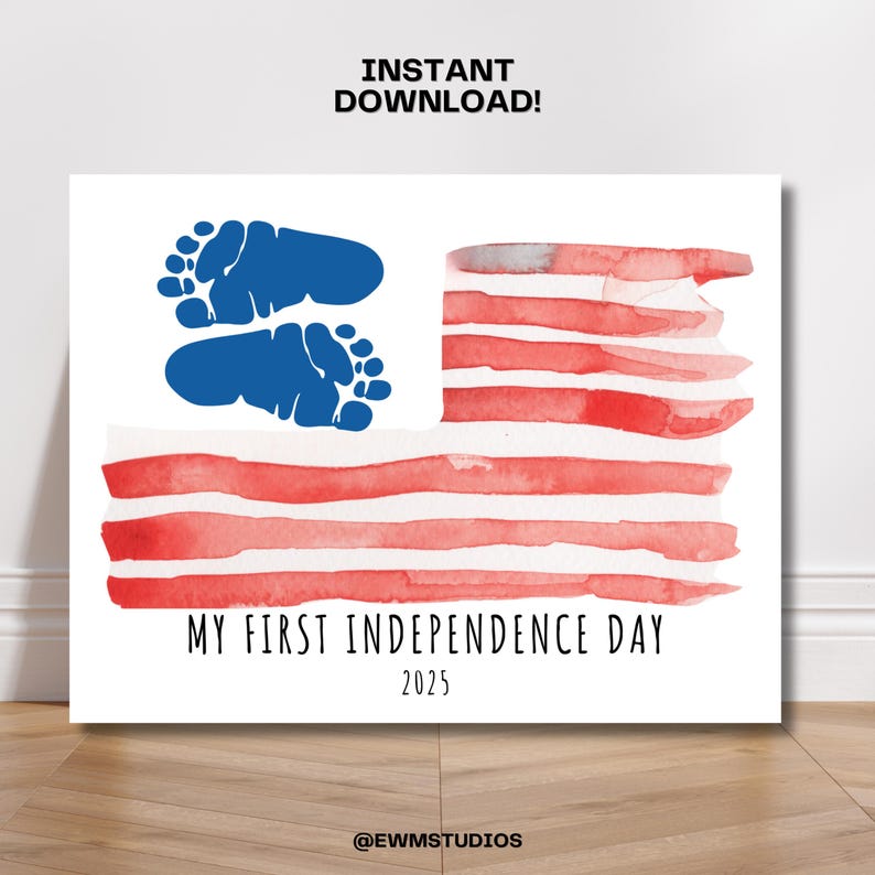 Babys First Independence Day Craft American Flag Printable Fourth of ...