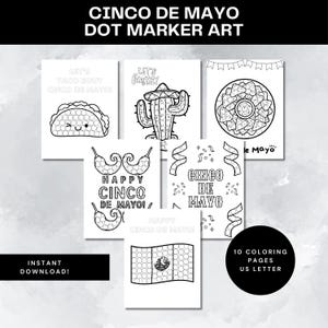 Cinco De Mayo Dot Marker Mexico Fiesta Do a Dot Printable Coloring Page ...