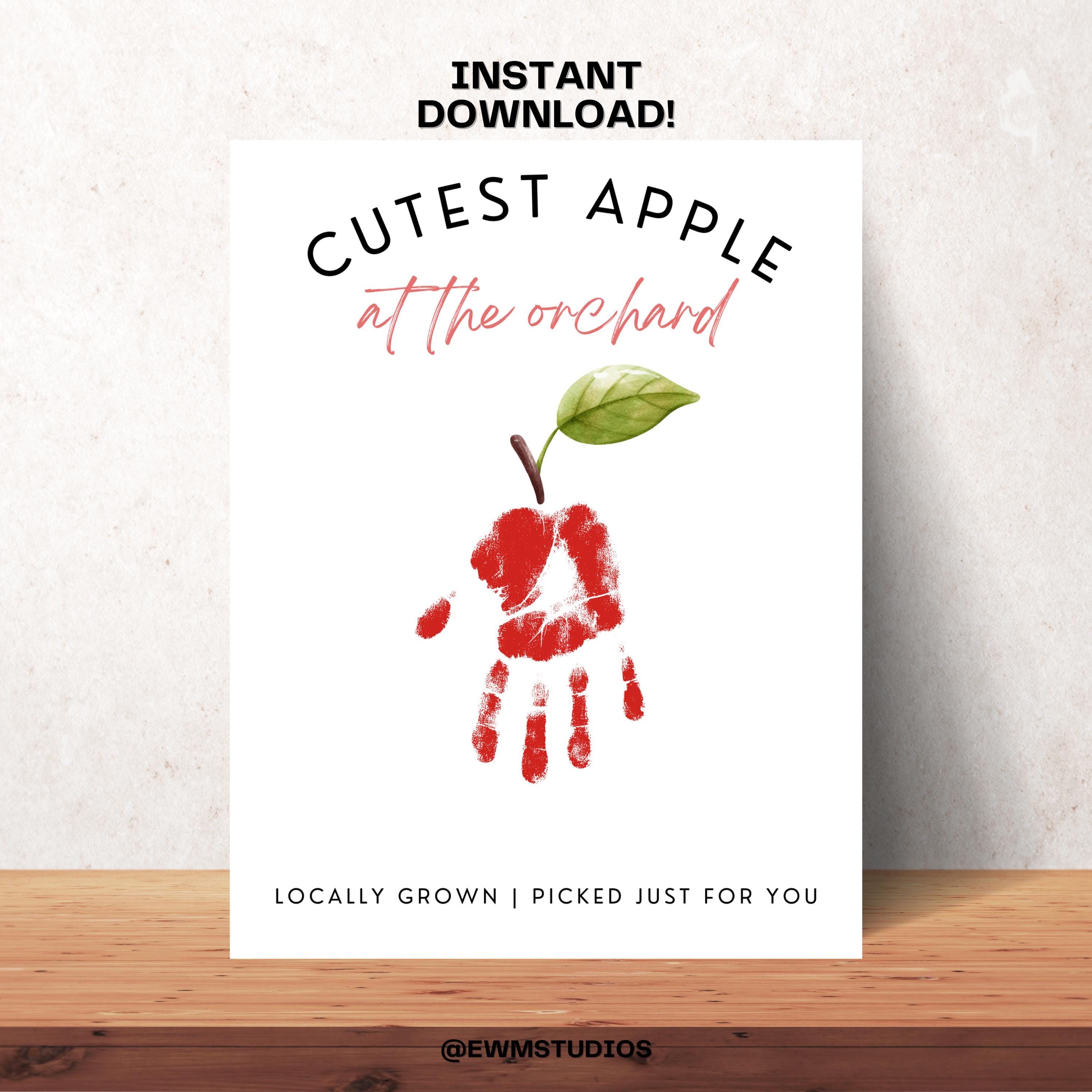 Apple Handprint Art Printable Fall Activity Kids Apple Games Orchard ...