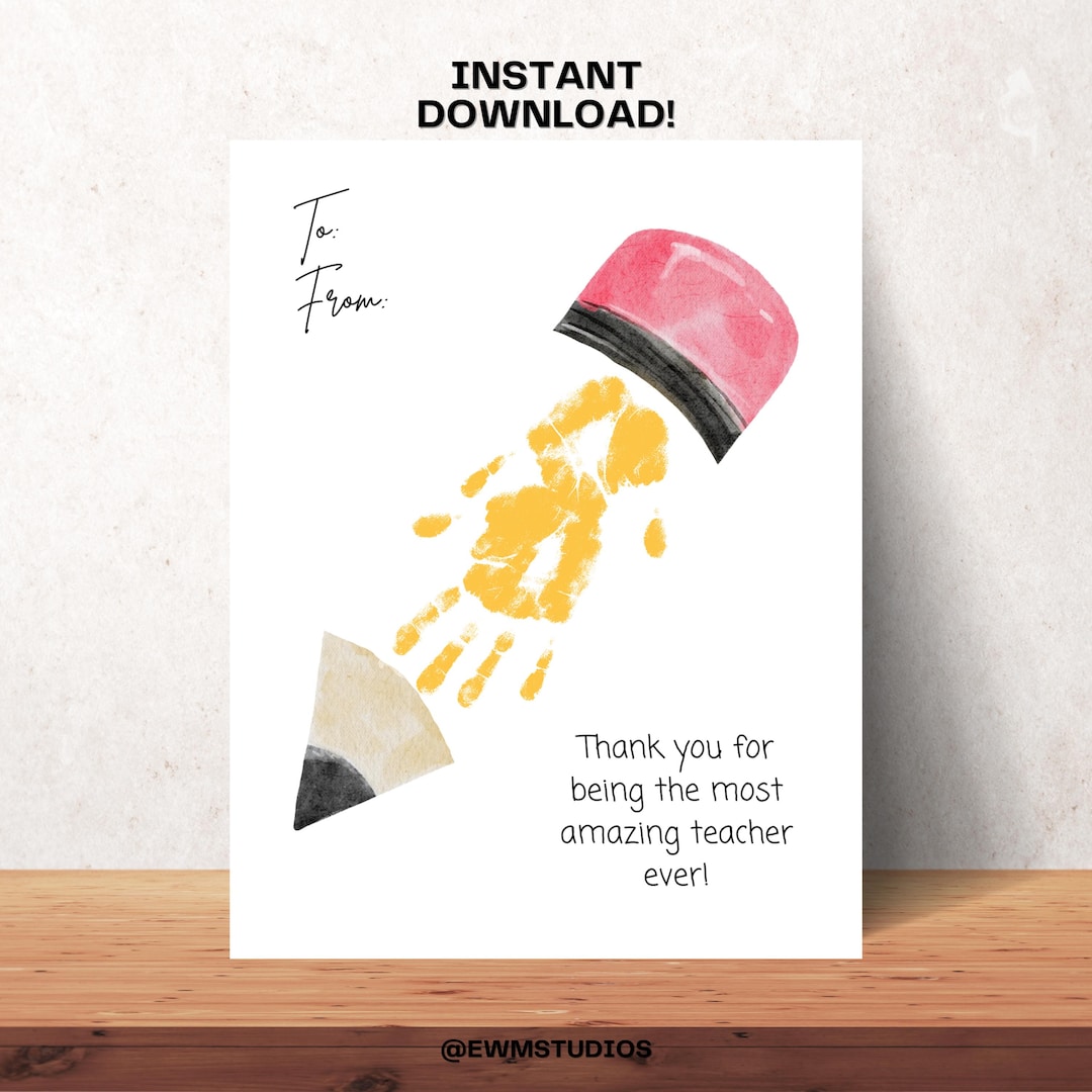 Teacher Appreciation Craft Printable Teacher Handprint Art End of Year ...