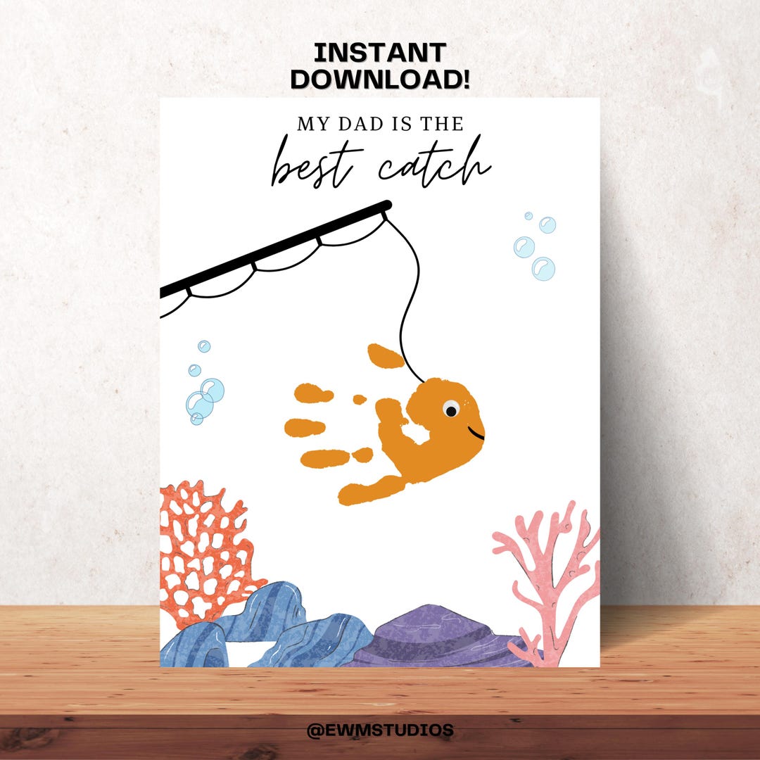 Dad Fishing Handprint Craft Happy Fathers Day Fish Craft Dad Birthday ...