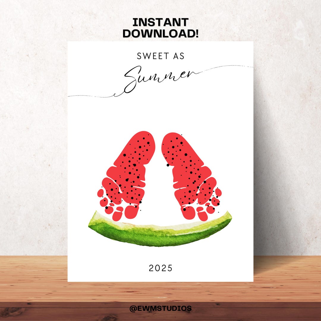 Watermelon Handprint Craft Printable Summer Crafts One in a Melon Art ...