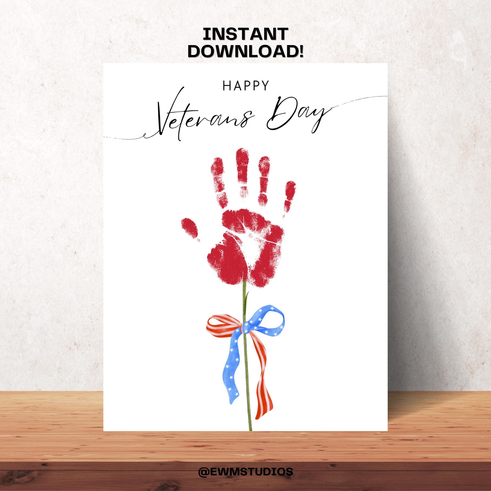 Veterans Day Craft for Kids Handprint Art Veterans Day Gift USA ...