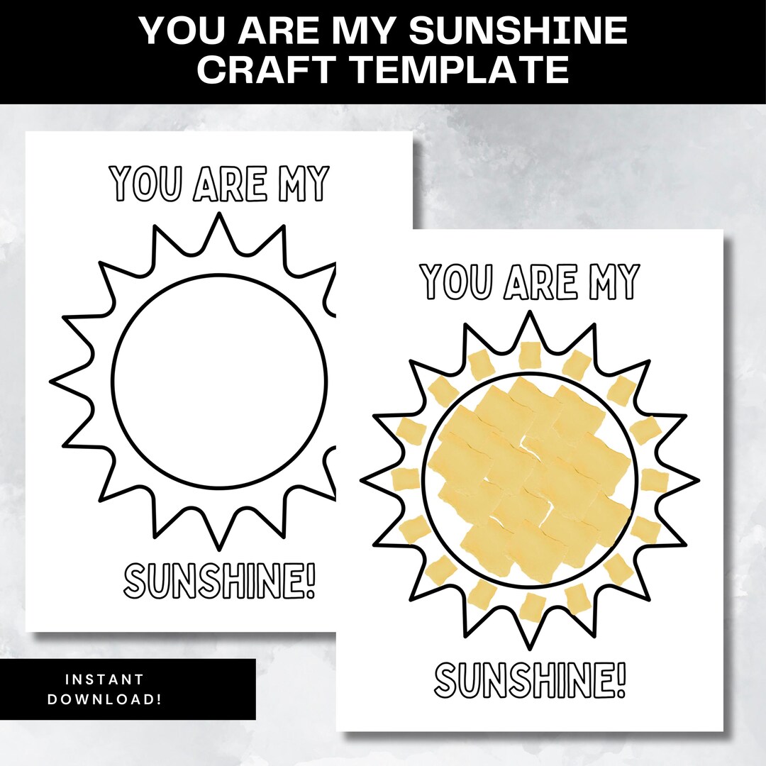 You Are My Sunshine Craft Template Hello Spring Activity Easy Spring ...