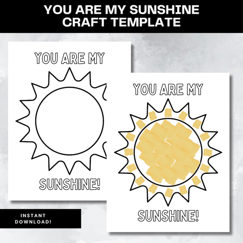 You Are My Sunshine Craft Template Hello Spring Activity Easy Spring ...