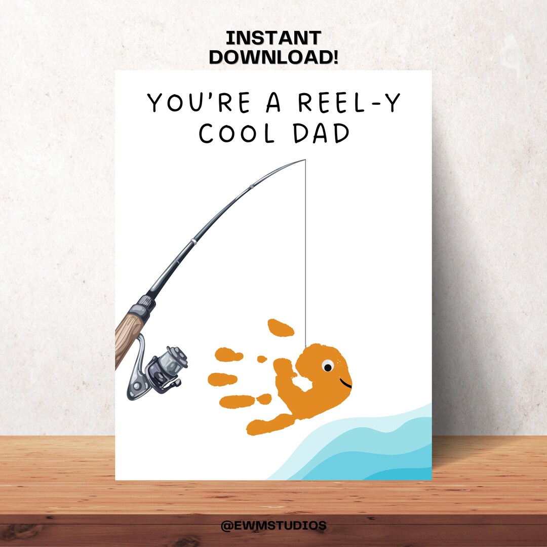 Dad Fishing Handprint Craft Happy Fathers Day Fish Craft Dad Birthday ...