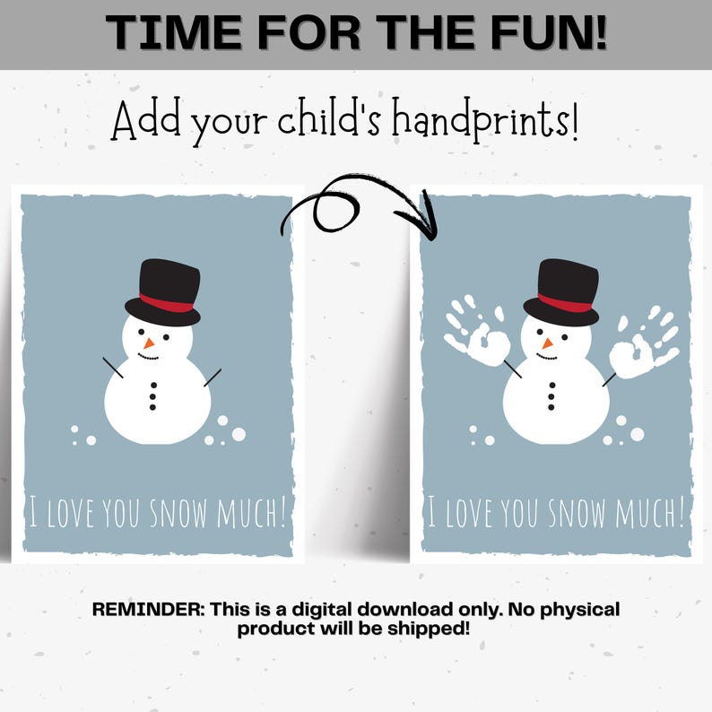 Winter Handprint Craft Printable Snowman Handprint Art Keepsake for ...