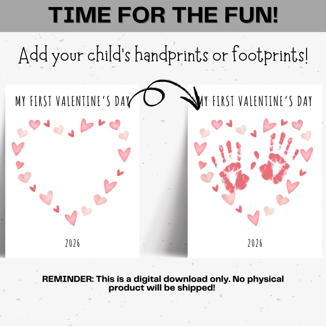 Babys First Valentine Handprint Craft Valentines Handprint Keepsake ...