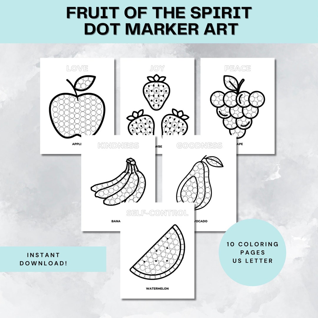 Fruit of the Spirit Dot Marker Bible Do a Dot Church Coloring Sheets ...