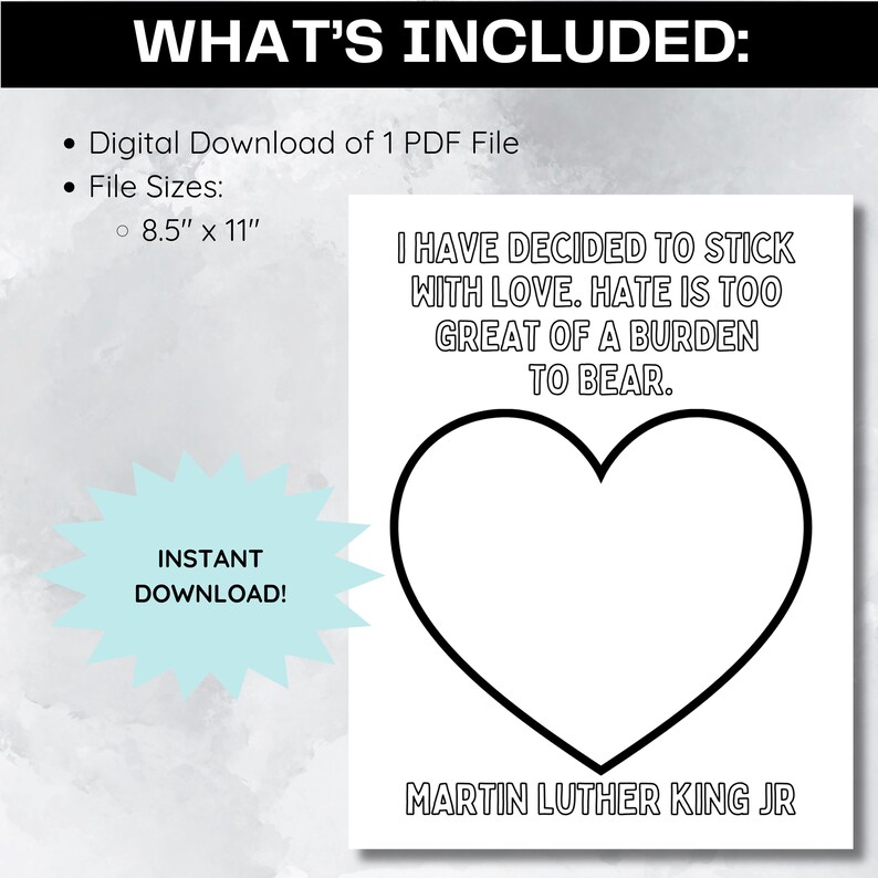 Martin Luther King Jr Day Craft Template Black History Month Printable ...