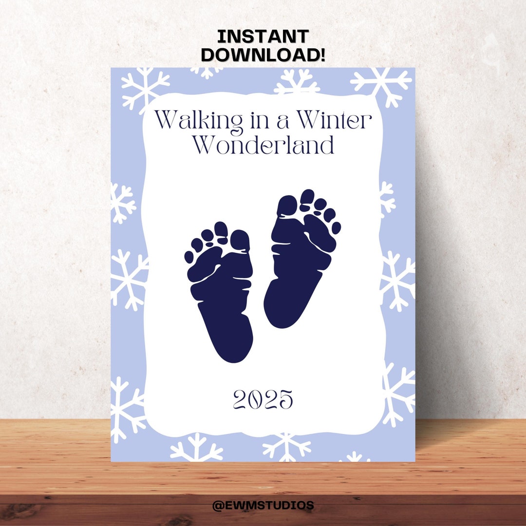 Winter Footprint Craft Winter Wonderland Footprint Art Keepsake for ...