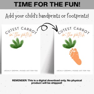 Carrot Patch Easter Footprint Craft Printable Easter Carrot Farm Sign ...