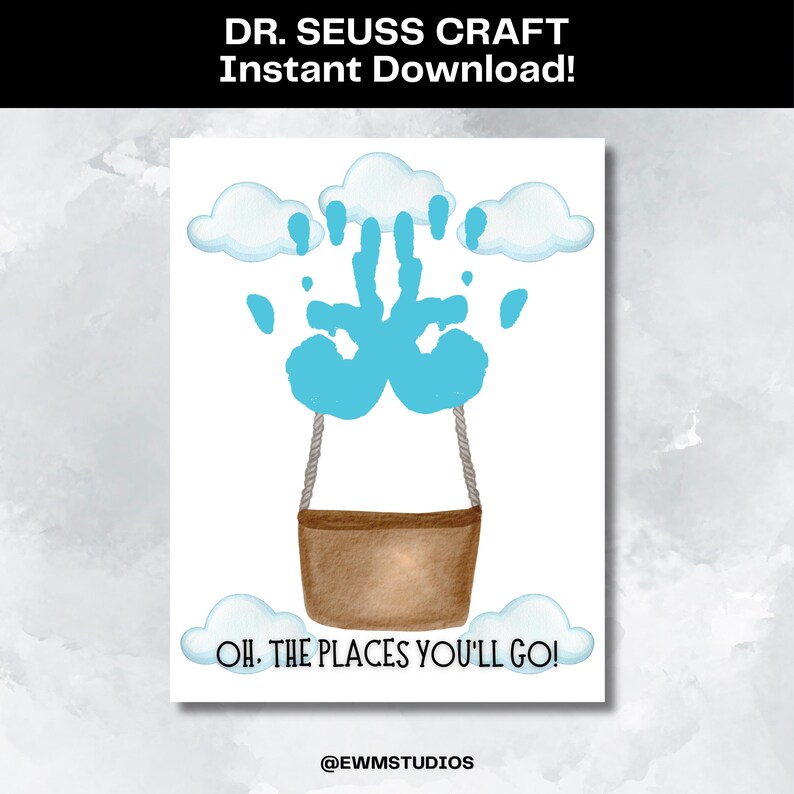 Oh the Places Youll Go Dr Seuss Handprint Craft Read Across America ...