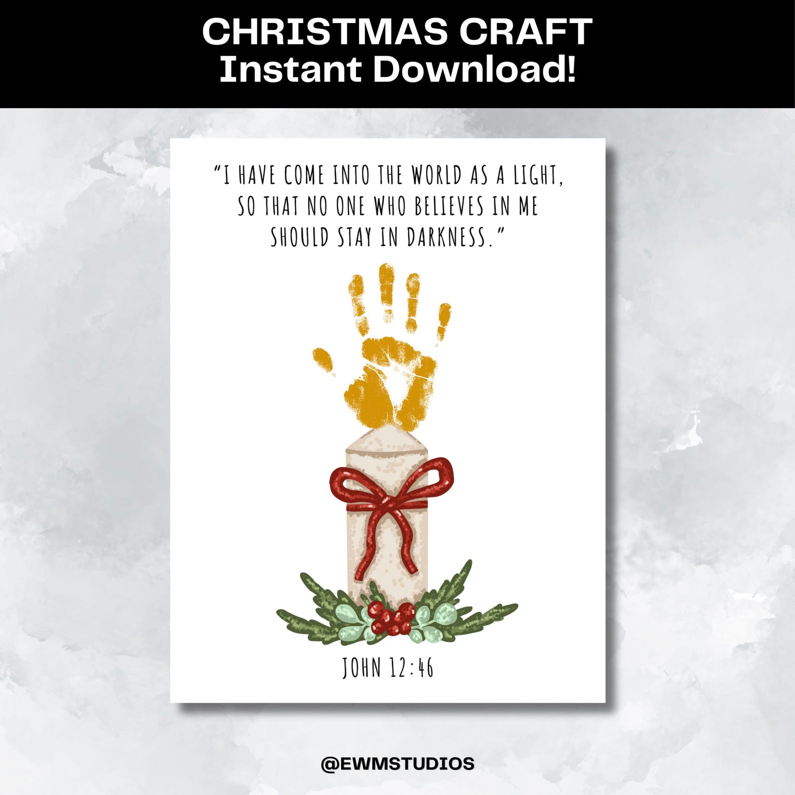 Christian Christmas Handprint Craft Printable Christmas Craft Toddler ...