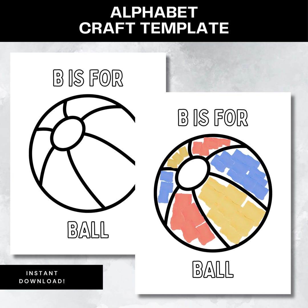 Ball Craft Template B is for Alphabet Coloring Page Printable ABC ...
