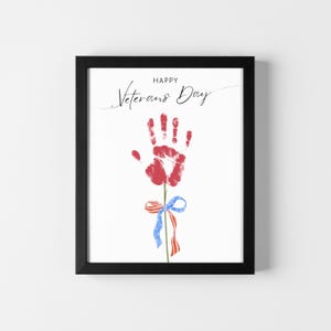 Veterans Day Craft for Kids Handprint Art Veterans Day Gift USA ...