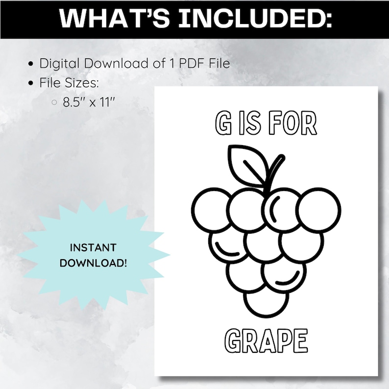 Grape Craft Template G is for Alphabet Coloring Pages Printable ABC ...