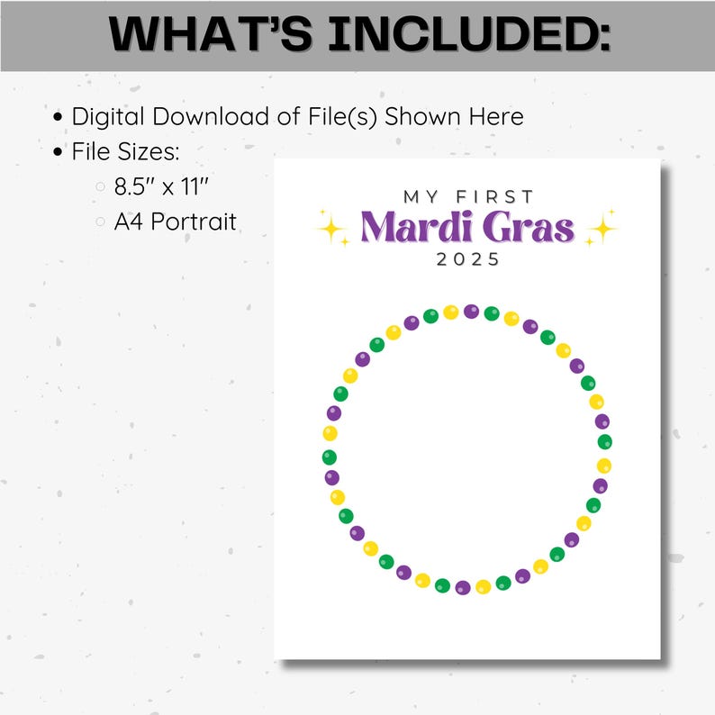 Babys First Mardi Gras Printable Footprint Art Kids Mardi Gras ...