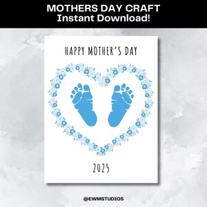Mothers Day Handprint Craft Happy Mothers Day Keepsake Footprint Art ...