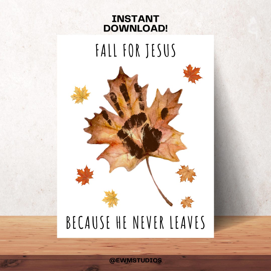 Fall for Jesus Handprint Craft Printable Christian Fall Craft Sunday ...