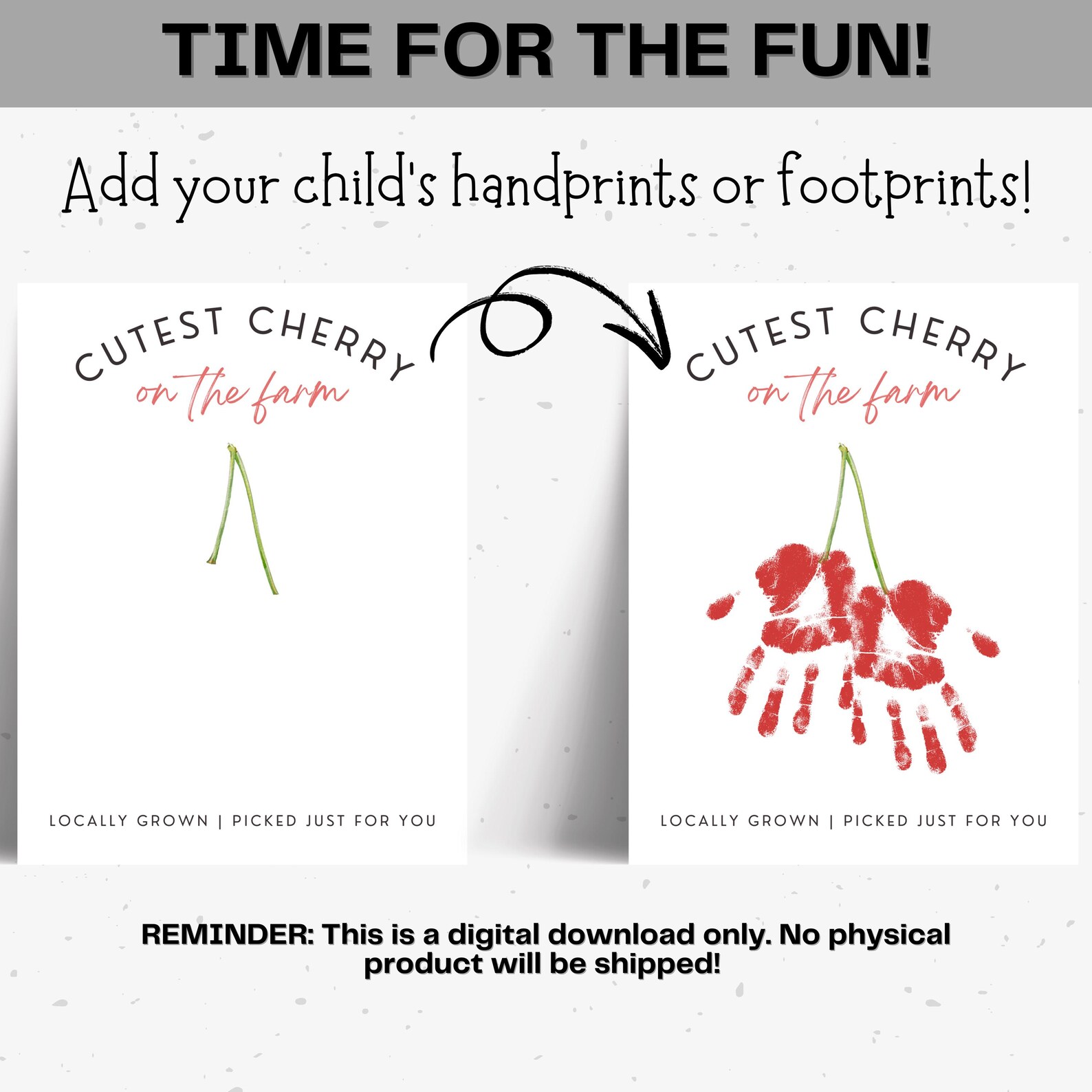 Cherry Handprint Art Printable Summer Activity for Kids Wild Cherry ...