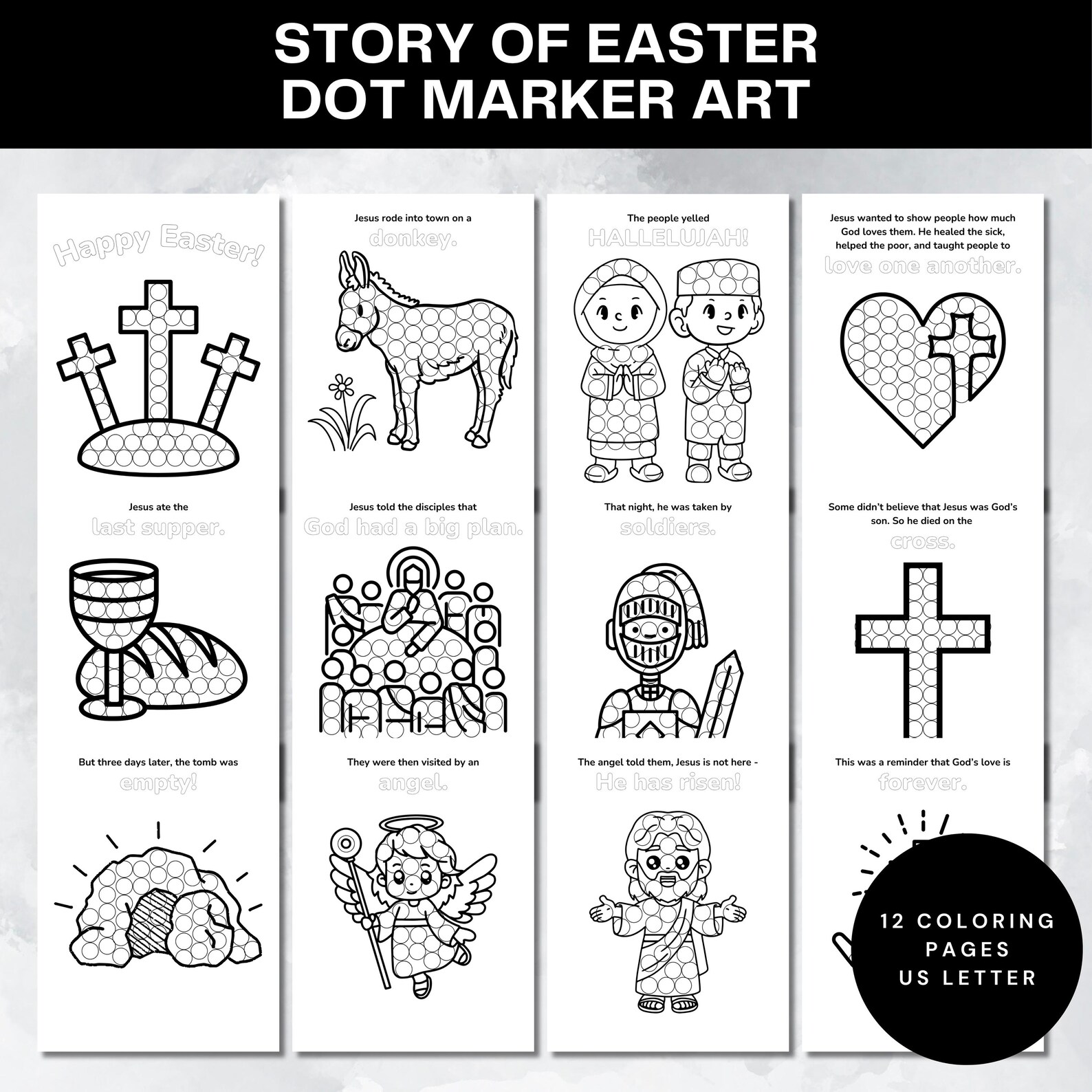 Story of Easter Dot Marker Bible Do a Dot Easter Story Christian ...