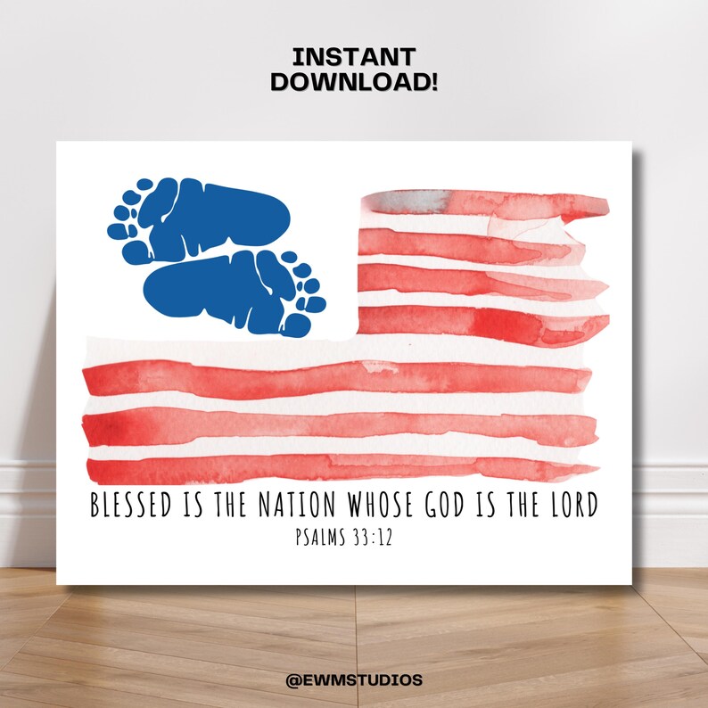 Christian 4th of July Craft Printable American Flag Independence Day ...
