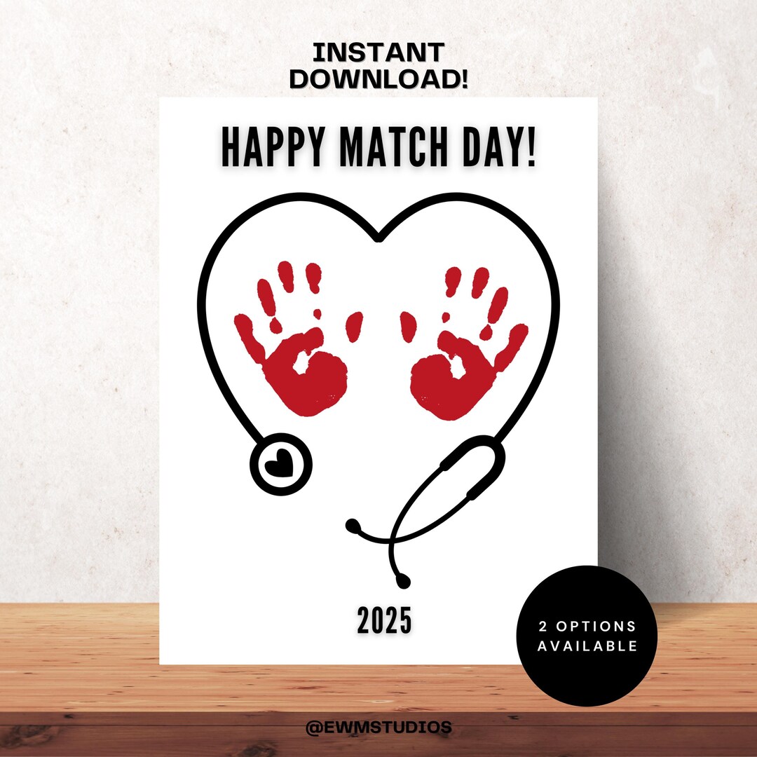 Match Day Handprint Craft Match Day Sign Handprint Keepsake for Kids ...
