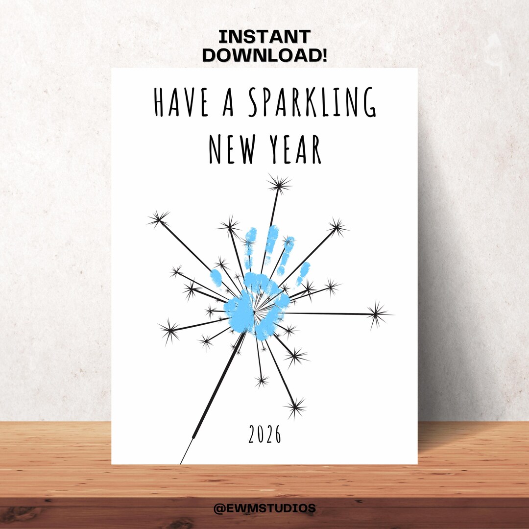 New Year Craft Holiday Printable Happy New Year 2026 Handprint Art New ...