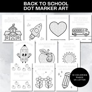 Back to School Dot Marker Coloring Pages Do a Dot Printable First Day ...