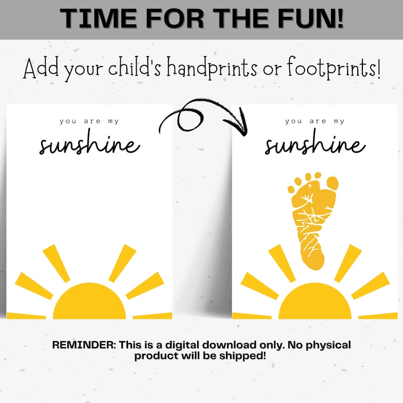 You Are My Sunshine Footprint Craft Hello Spring Footprint Keepsake ...