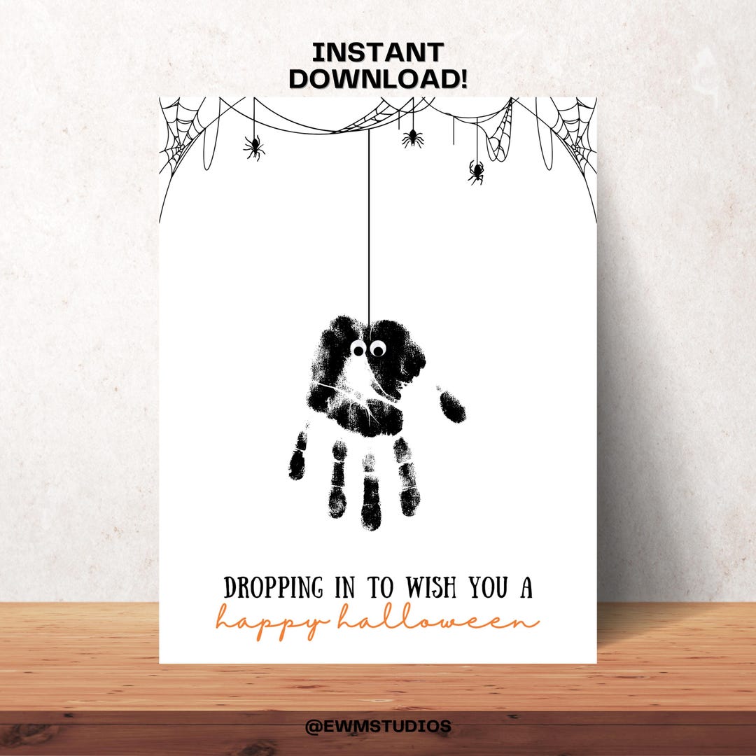 Happy Halloween Handprint Art Printable Spider Handprint Baby Fall ...