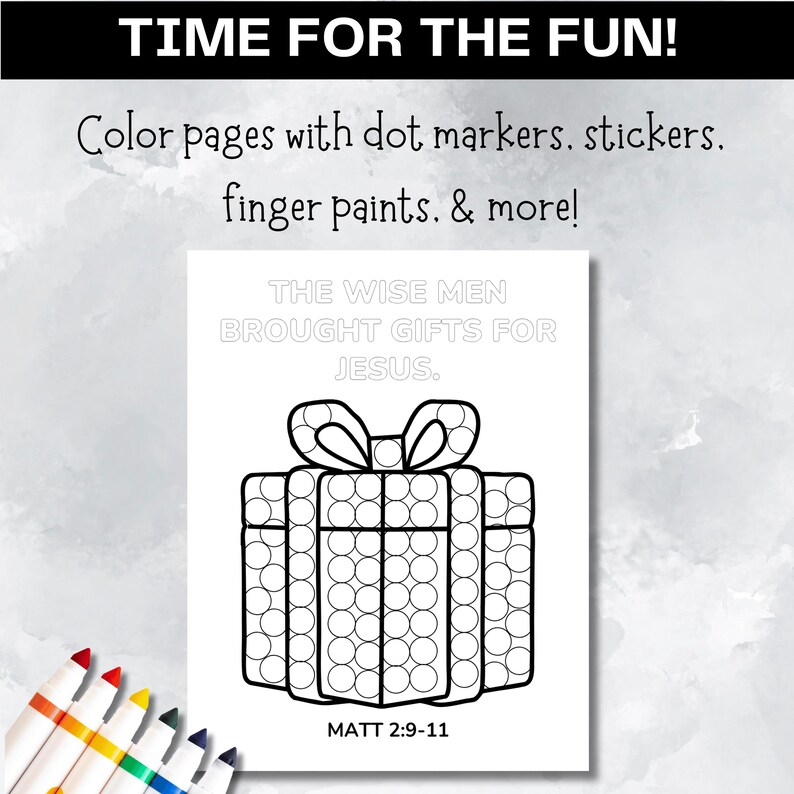 Christian Christmas Coloring Happy Birthday Jesus Dot Marker Do a Dot ...