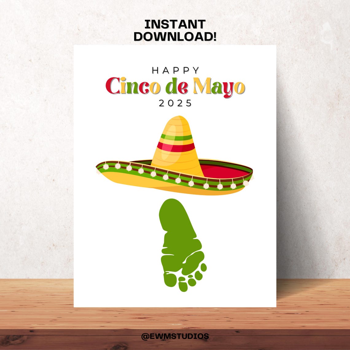 Cinco De Mayo Handprint Craft Printable Fiesta Activity for Cinco De ...
