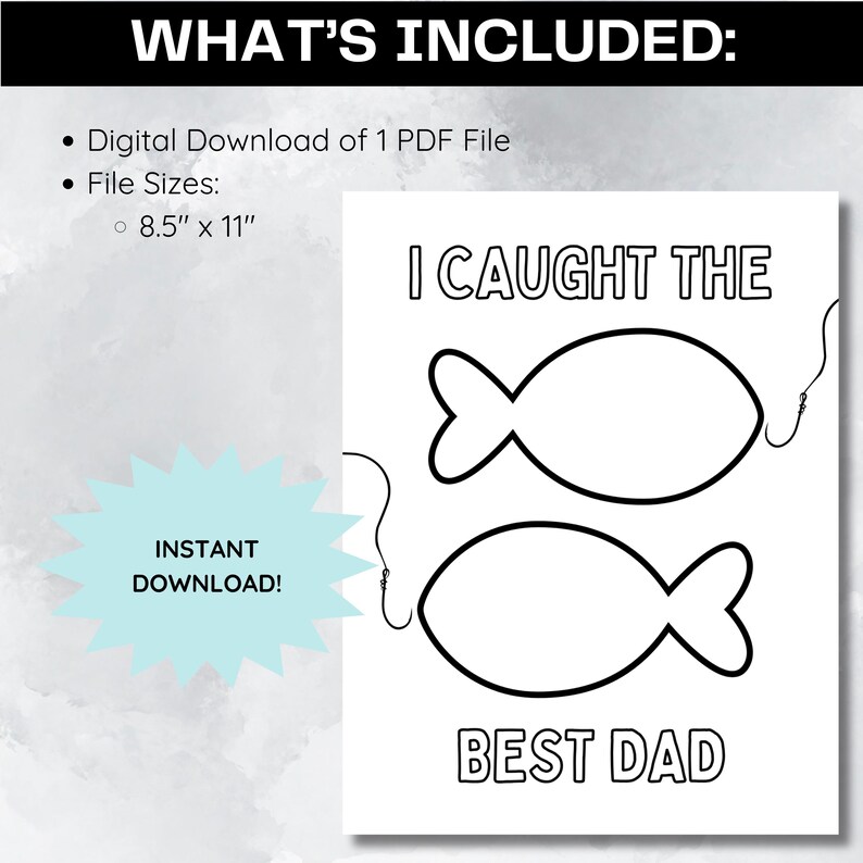 Dad Craft Template Printable Fathers Day Fishing Activity Easy Fish ...