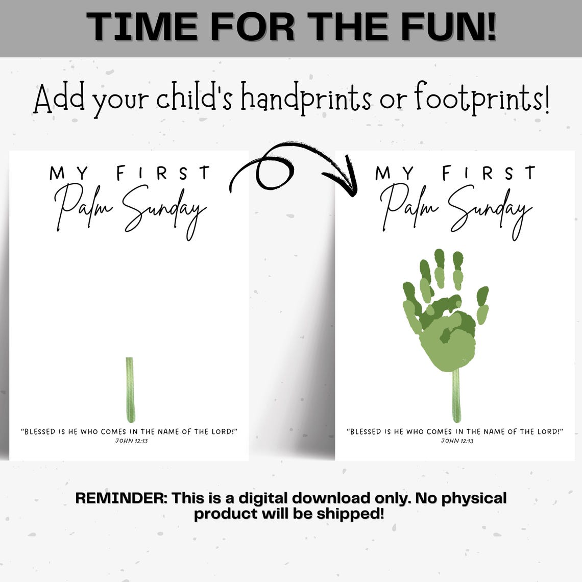 Babys First Palm Sunday Footprint Printable Palm Sunday Craft Story of ...