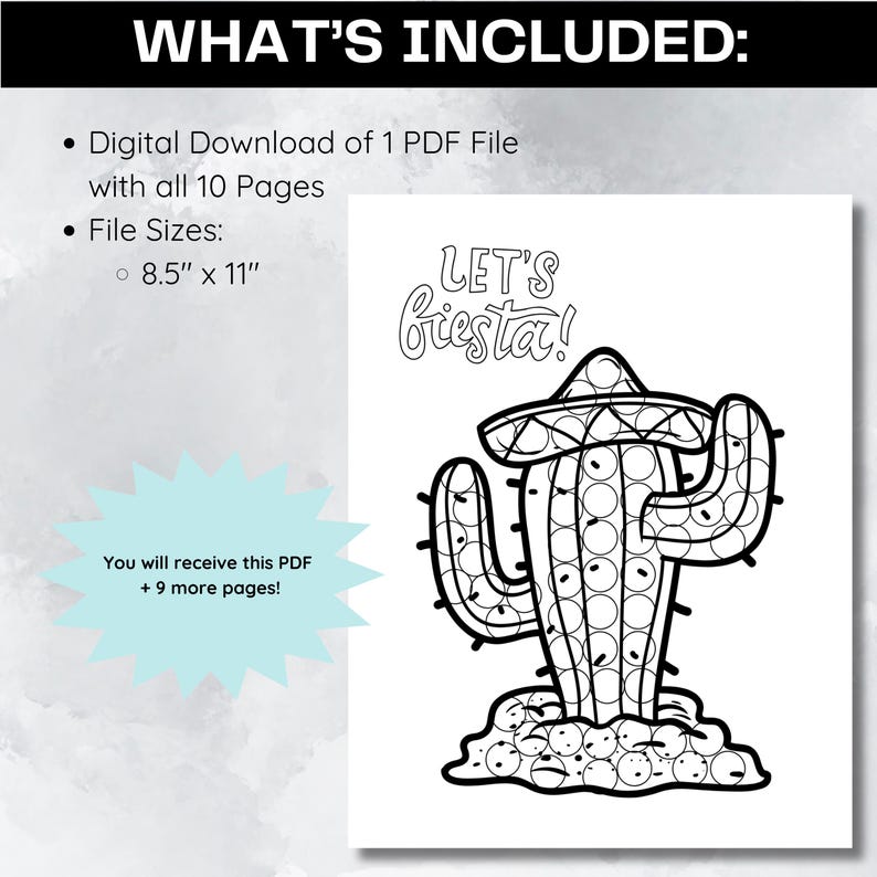 Cinco De Mayo Dot Marker Mexico Fiesta Do a Dot Printable Coloring Page ...