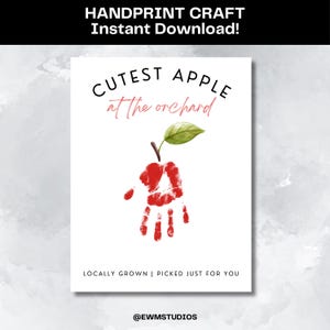 Apple Handprint Art Printable Fall Activity Kids Apple Games Orchard ...