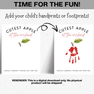 Apple Handprint Art Printable Fall Activity Kids Apple Games Orchard ...