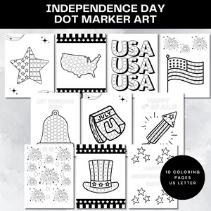 Independence Day Dot Marker Printable July 4th Coloring Do a Dot Kids ...