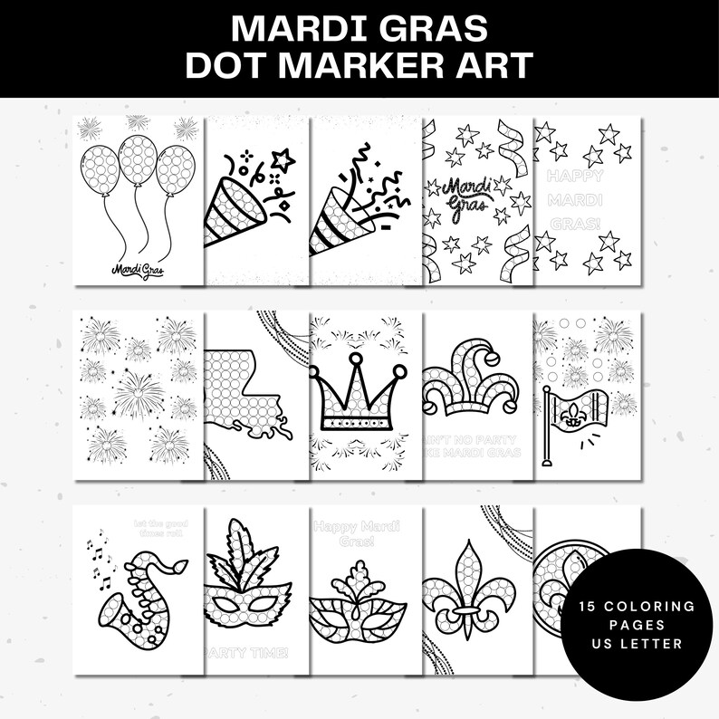 Mardi Gras Dot Marker Do a Dot Printable Mardi Gra Coloring Pages Kids ...