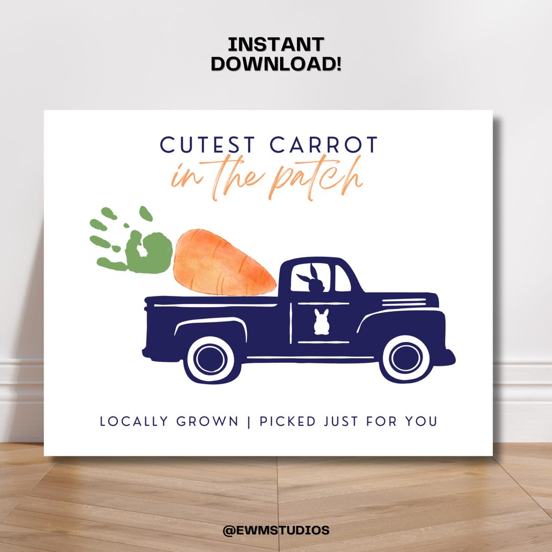 Carrot Patch Easter Handprint Craft Printable Easter Carrot Farm Sign ...