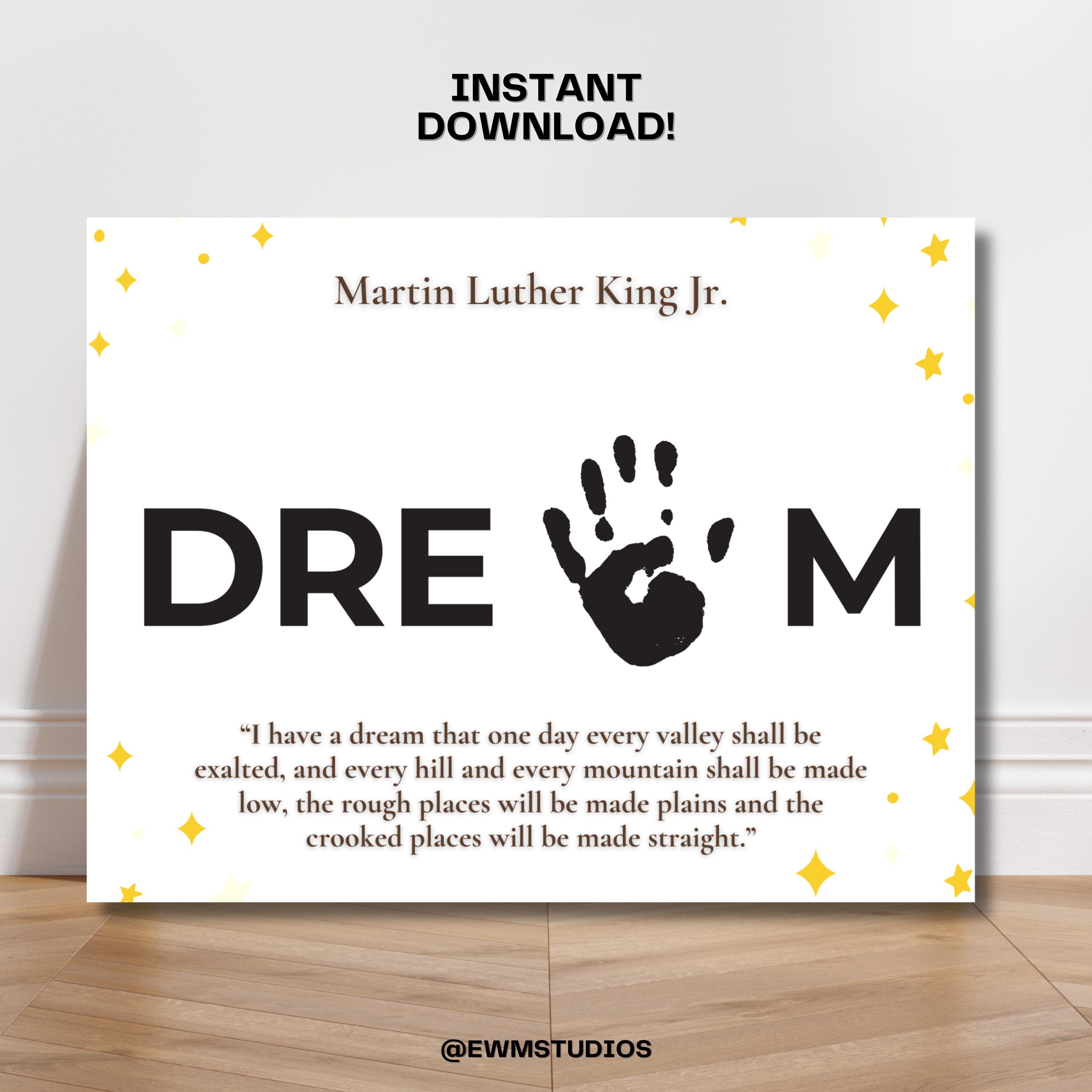 Martin Luther King Handprint Art MLK Printable Black History Month ...
