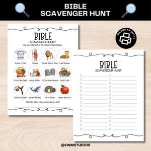Bible Scavenger Hunt Printable Bible Games for Sunday School Church ...