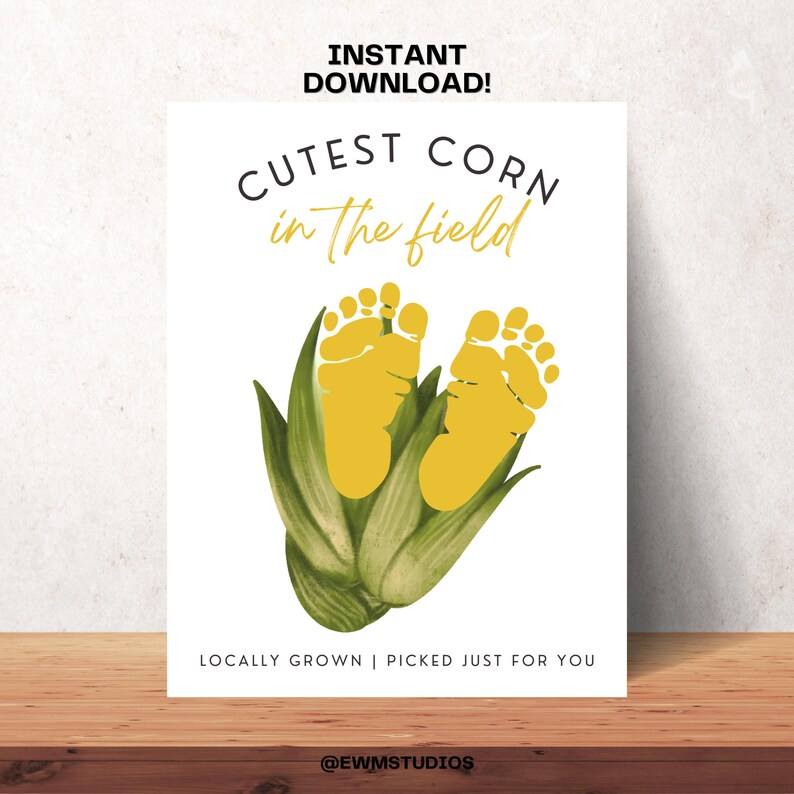 Fall Handprint Craft Farmhouse Corn Footprint Art Baby Fall Craft ...