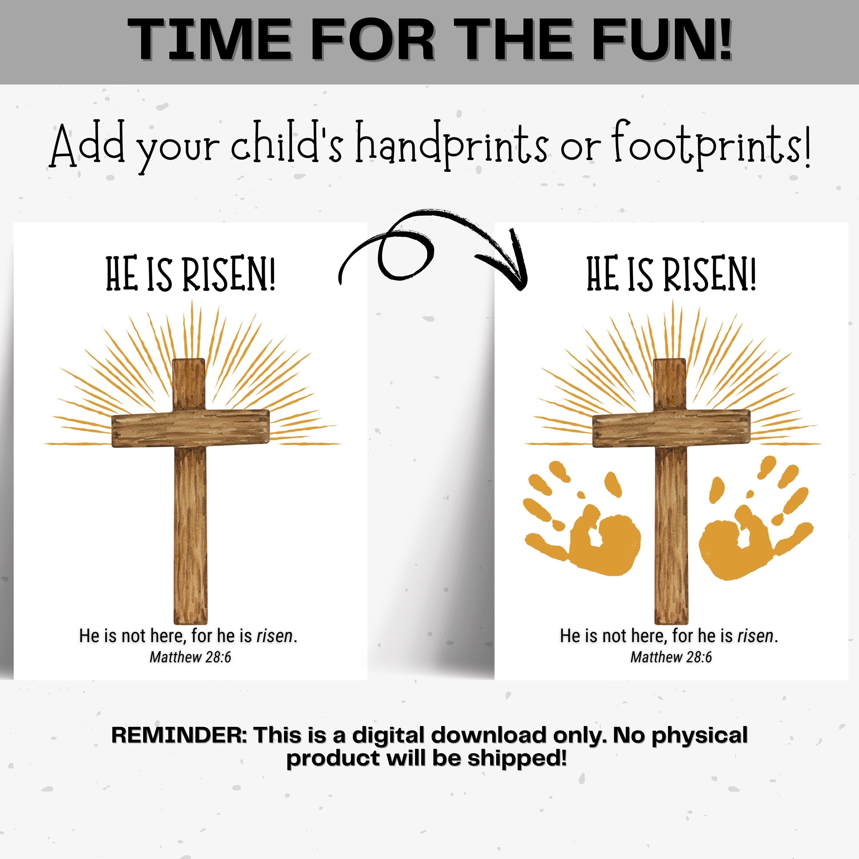 He is Risen Handprint Craft Printable Easter Craft Jesus is Risen ...