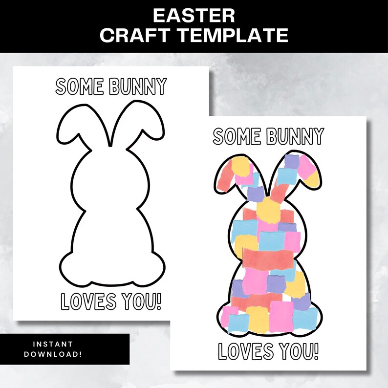 Easter Bunny Craft Template Simple DIY Easter Activities for Kids Easy Easter Crafts for Toddler ...