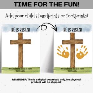 He is Risen Handprint Craft Printable Easter Craft Jesus is Risen ...