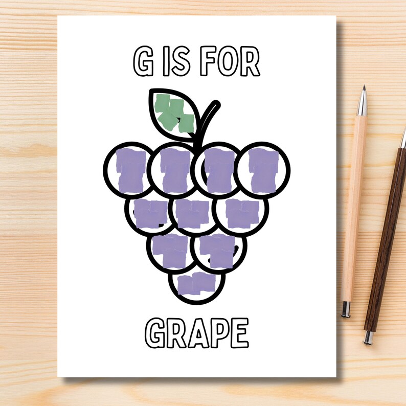 Grape Craft Template G is for Alphabet Coloring Pages Printable ABC ...